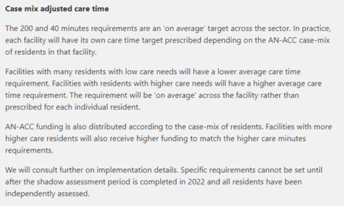 The AN-ACC case mix classification will impact your care minutes